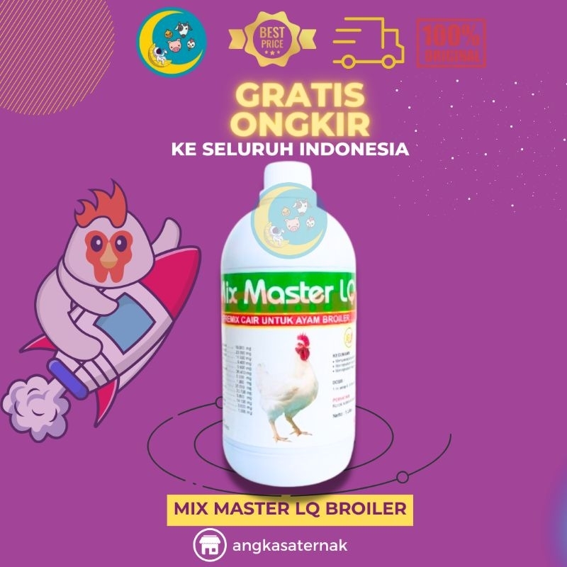 Jual MIX MASTER LQ Broiler @1L Multivitamin Lengkap Untuk Ayam Broiler ...