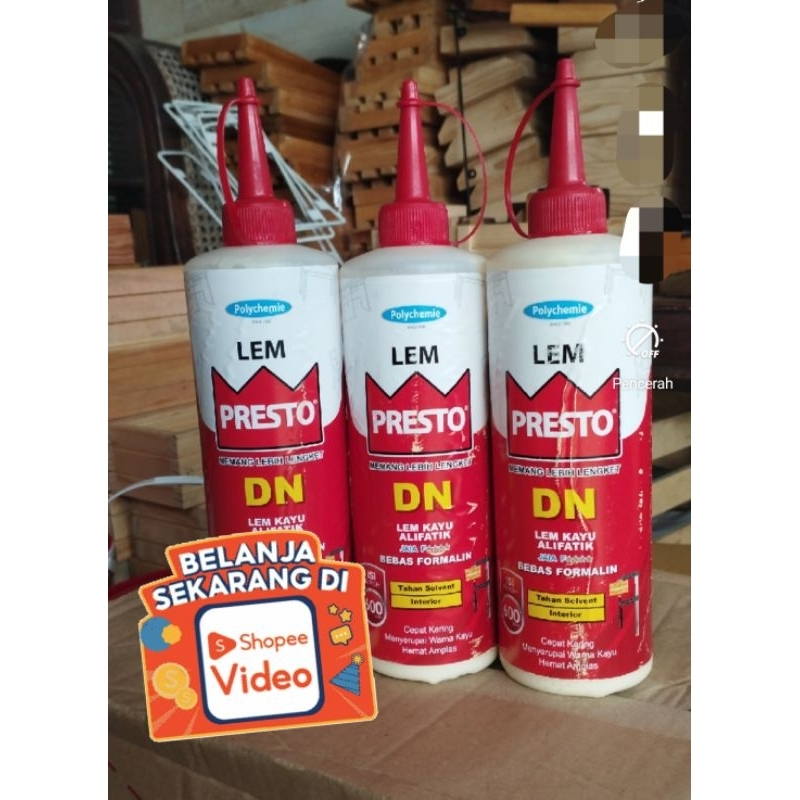 Jual LEM KAYU PRESTO DN 600gr!Lem kayu cepat kering!Mudah diamplas ...