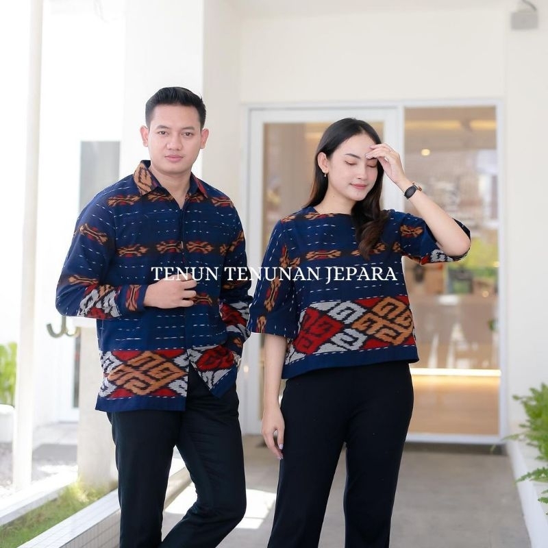 Jual Baju Couple Tenun Etnik Toraja Blue Tenun Troso Jepara Kode A059 | Shopee Indonesia