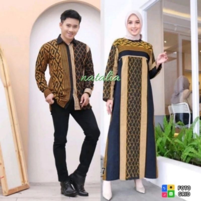 Jual (Ready stock) Kanaya maxi gold motif terbaru natalia gamis syar'i ...