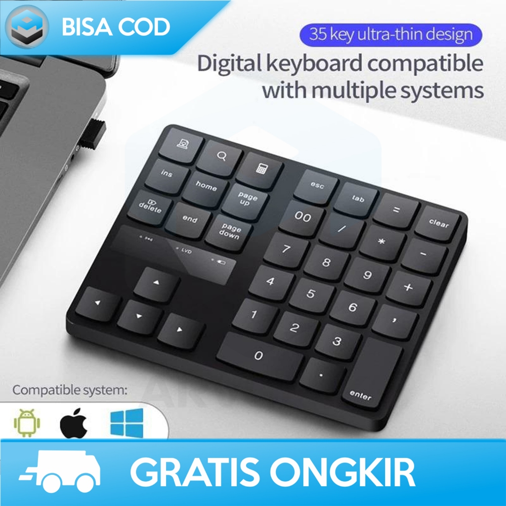 Jual KEYPAD NUMERIC WIRELESS 2.4G NUMBER PAD MULTIMEDIA KEYBOARD MINI ...