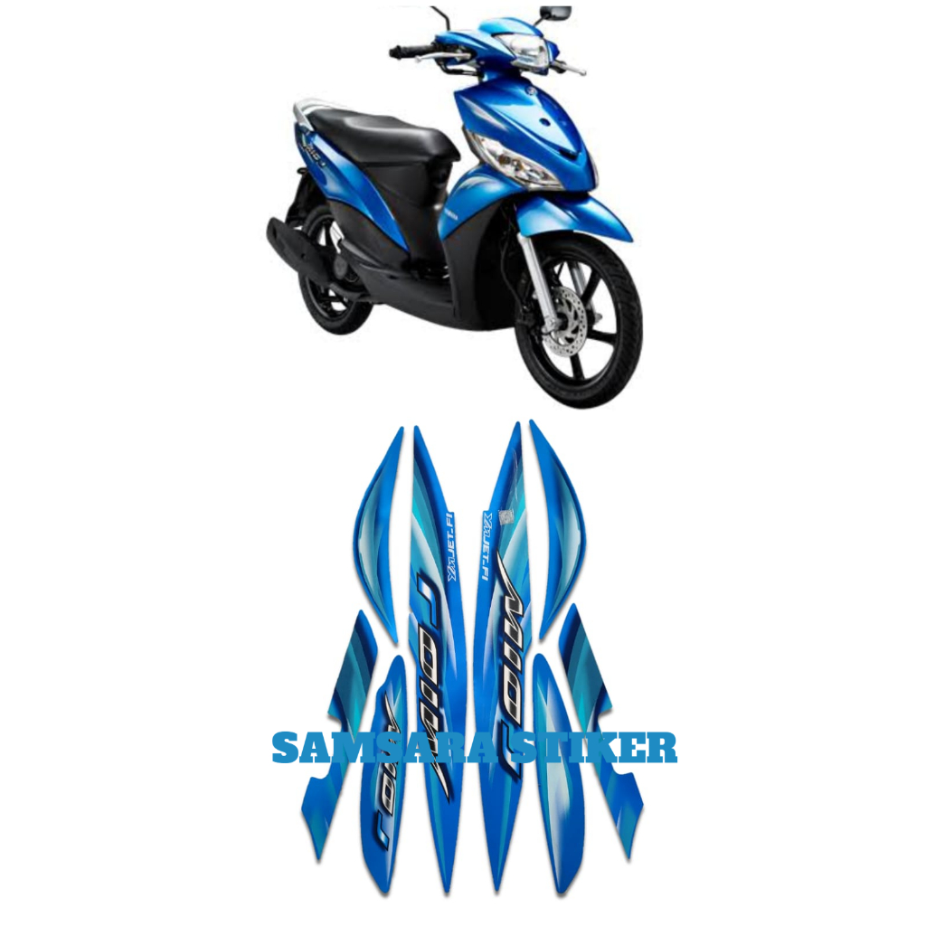 Jual STICKER STRIPING MOTOR YAMAHA MIO J 2011 BIRU STANDAR FULL SET ...