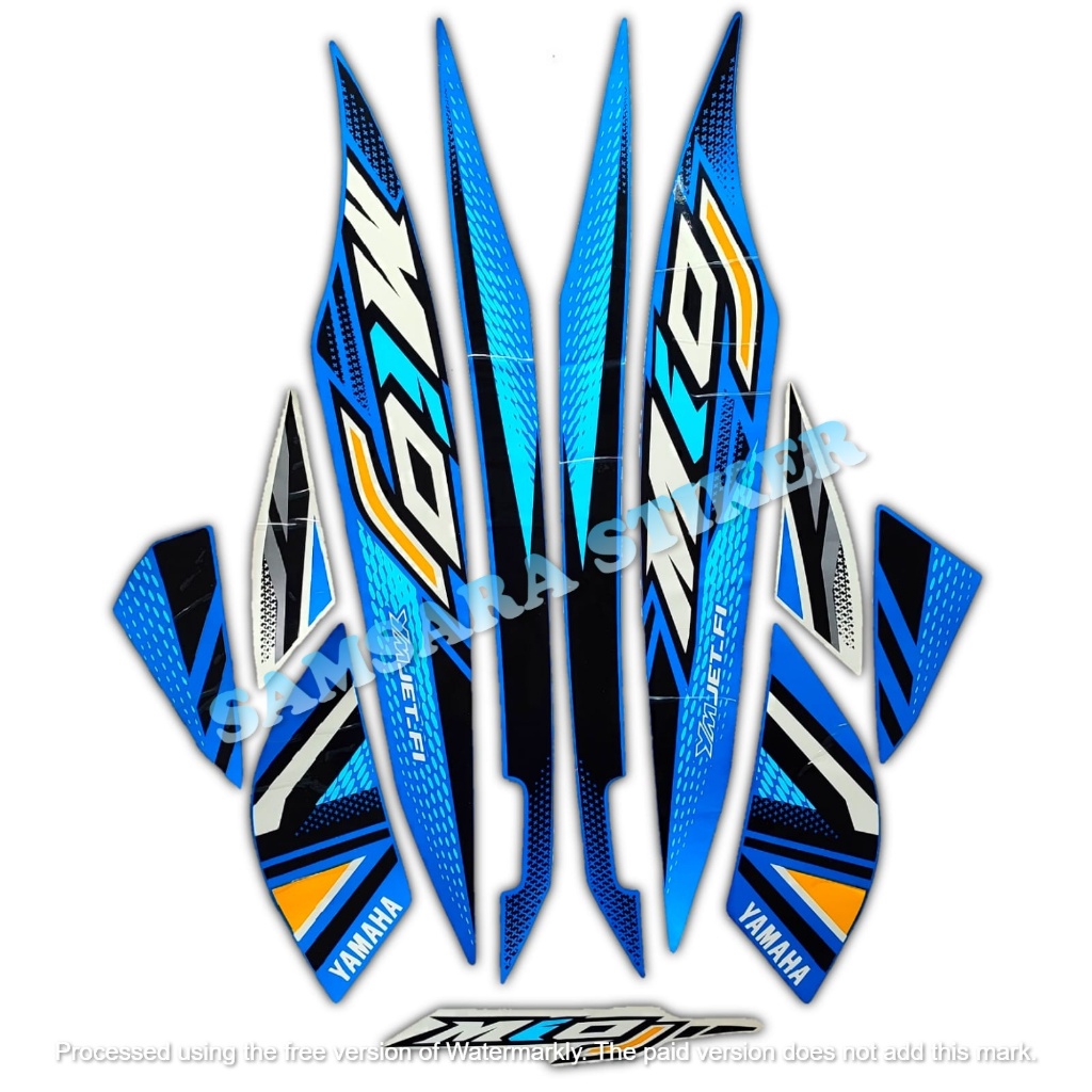 Jual STICKER STRIPING MOTOR YAMAHA MIO J 2012 BIRU STANDAR FULL SET ...