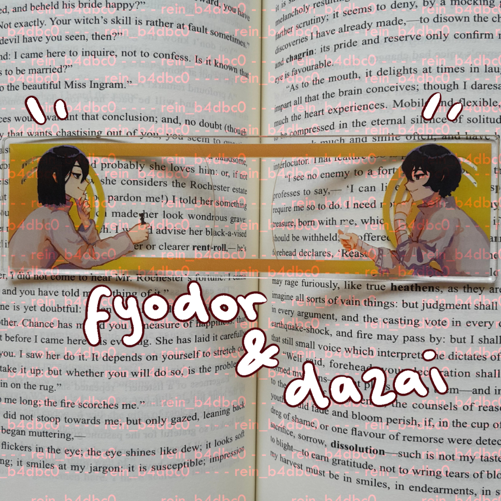 Jual Acrylic Clear Bookmark Fyodor Dazai Sigma Nikolai | Shopee Indonesia