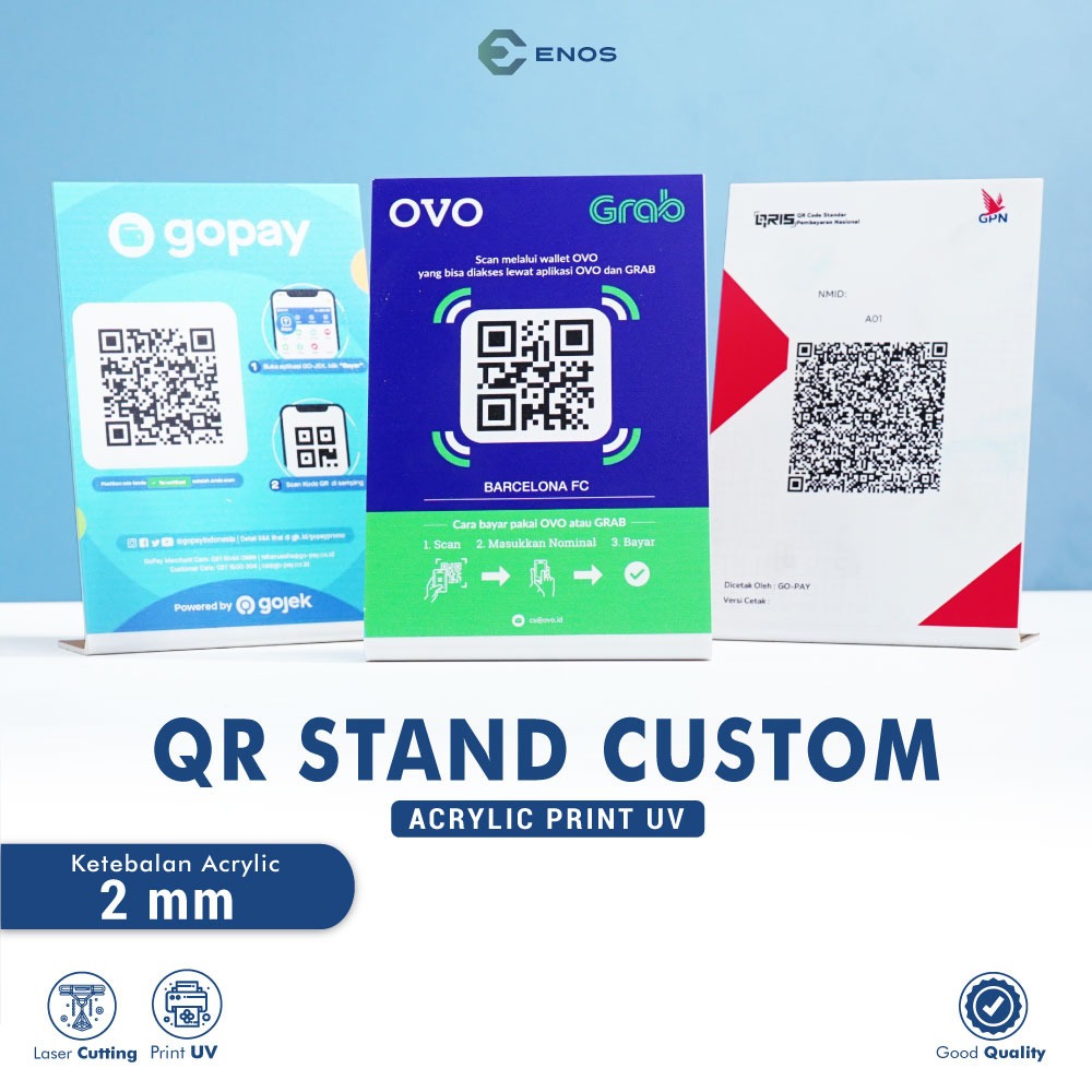 Jual Acrylic Standing QR Code Digital Payment - Papan Custom Print UV ...