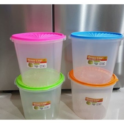 Jual Toples tebal 5 Liter D=20 cm besar / toples bulat 5kg murah / toples peyek kerupuk bulat ...