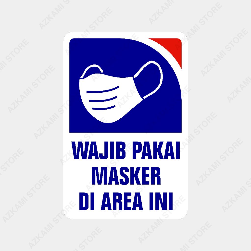 Jual Rambu wajib pakai masker ukuran 20cm x 30cm plat alumunium ...