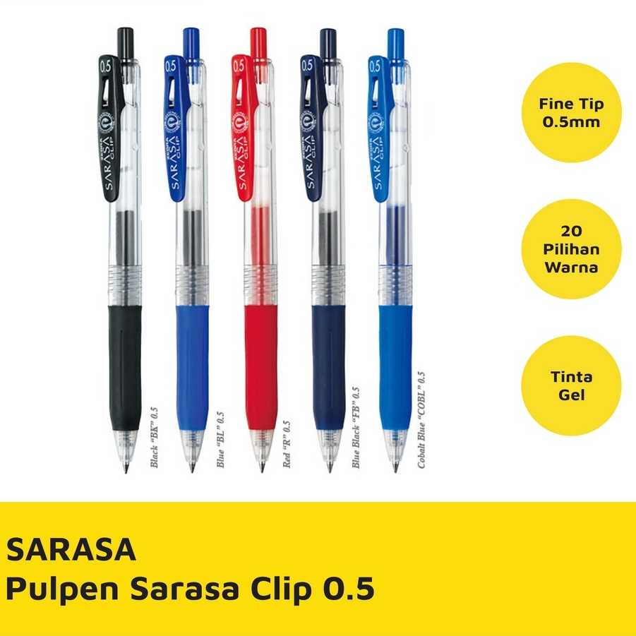 Jual Pulpen / Ballpoint Gel Zebra Sarasa Hitam/Biru/Merah | Shopee ...