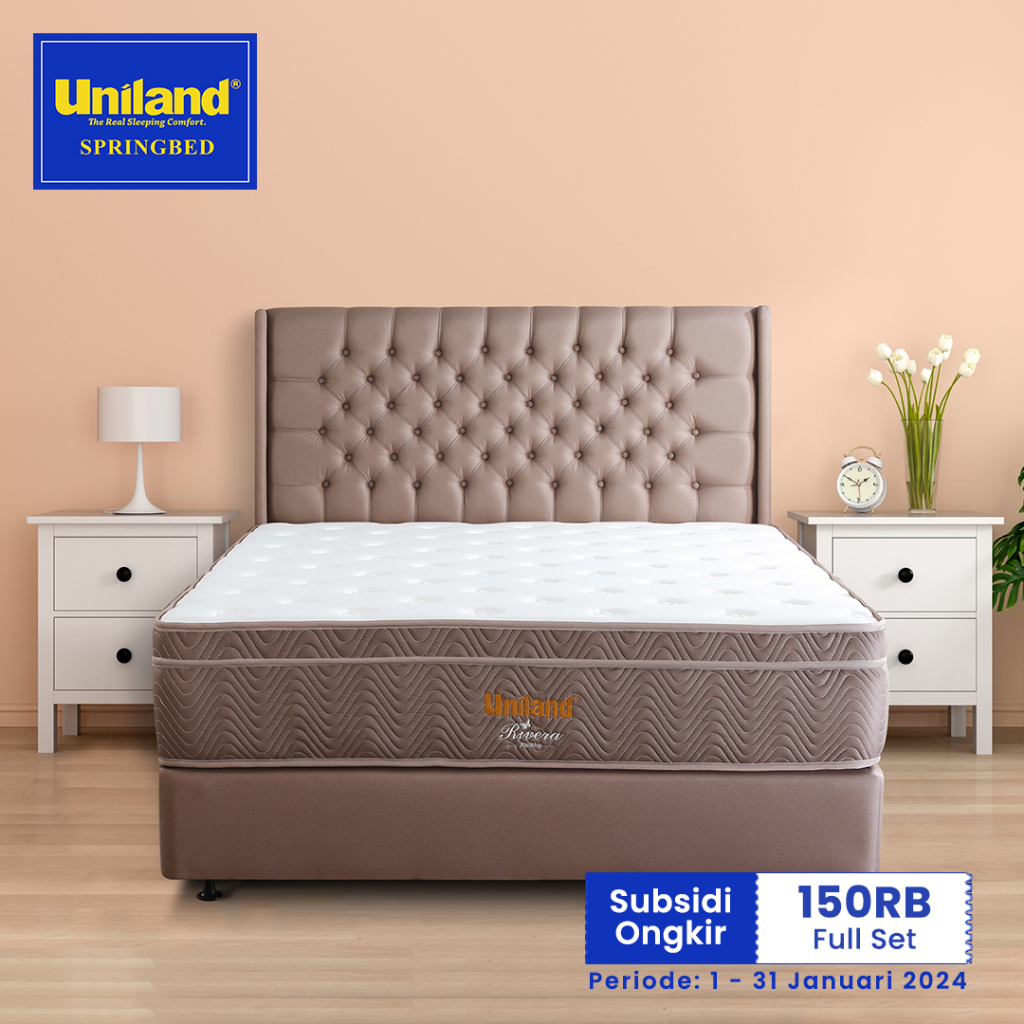 Jual Uniland Springbed Rivera Plushtop Paris - Full Set Kasur Spring ...
