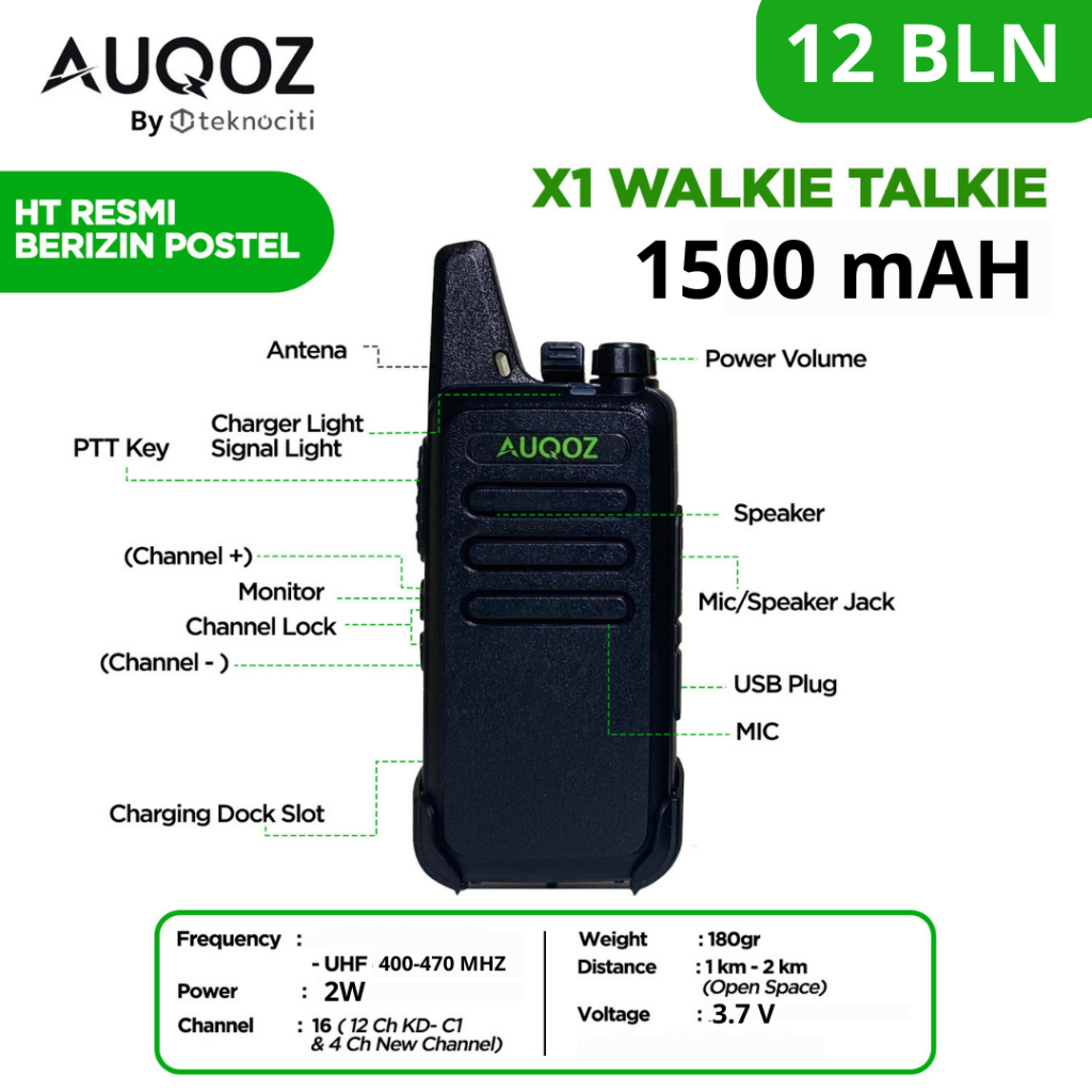 Jual AUQOZ X1 Walkie Talkie 1 Pcs - HT Alt 888s Wln Wlan KDC1 Scom SH10 ...
