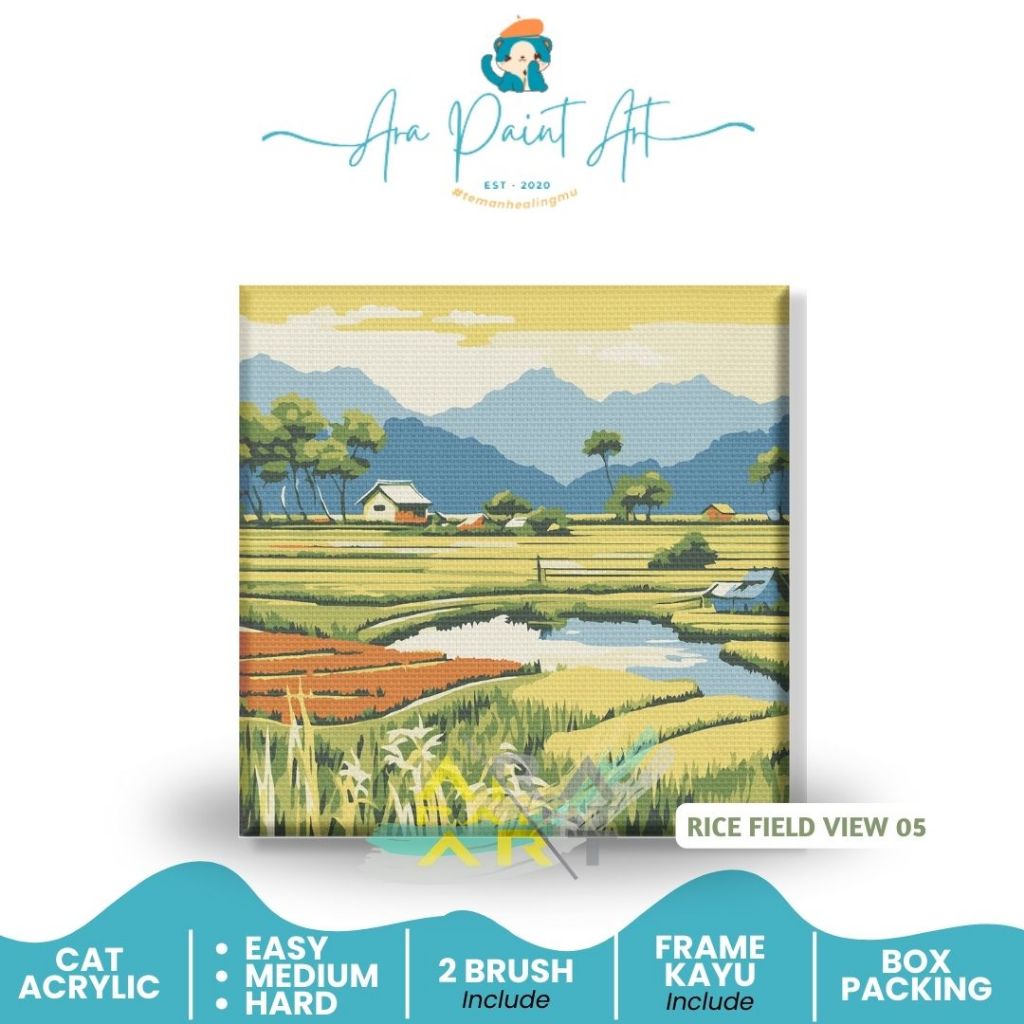 Jual RICE FIELD VIEW SERIES Paint by numbers kit I Painting I Painting ...