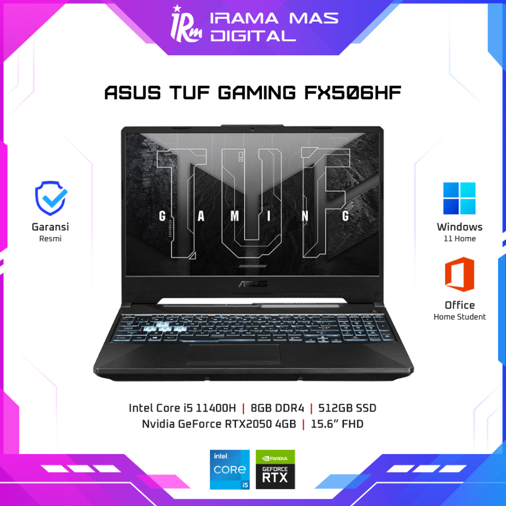 Jual ASUS TUF FX506HF CORE I5 11400H 8GB 512GB SSD 15.6 FHD RTX2050 4GB W11 | Shopee Indonesia