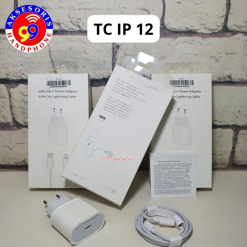 Jual ADAPTOR + KABEL / CHARGER ONE SET IP 12 ORI IPHONE FAST CHARGING ...