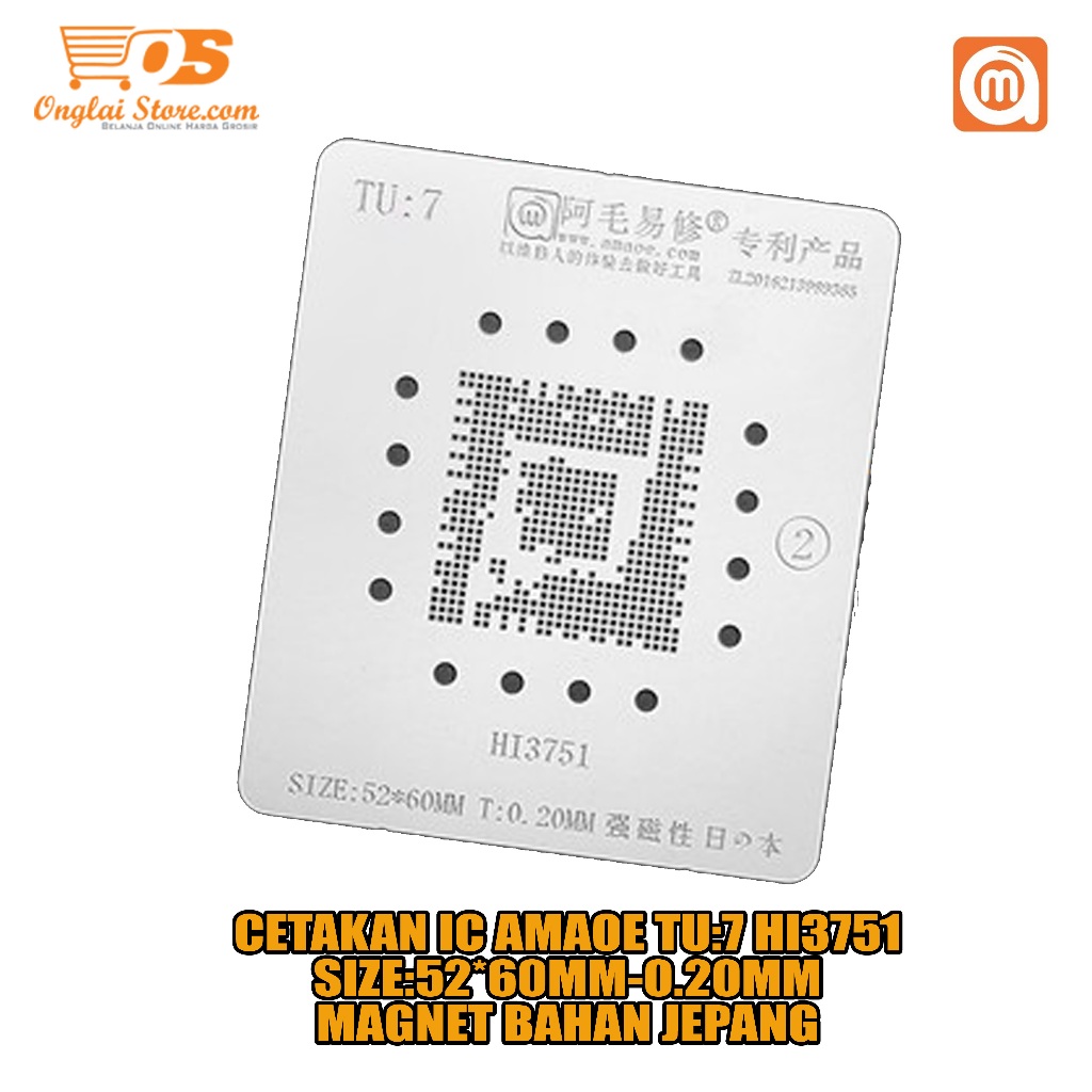 Jual Cetakan IC Amaoe TU7 HI3751 Magnetik For Reballing And Soldering ...