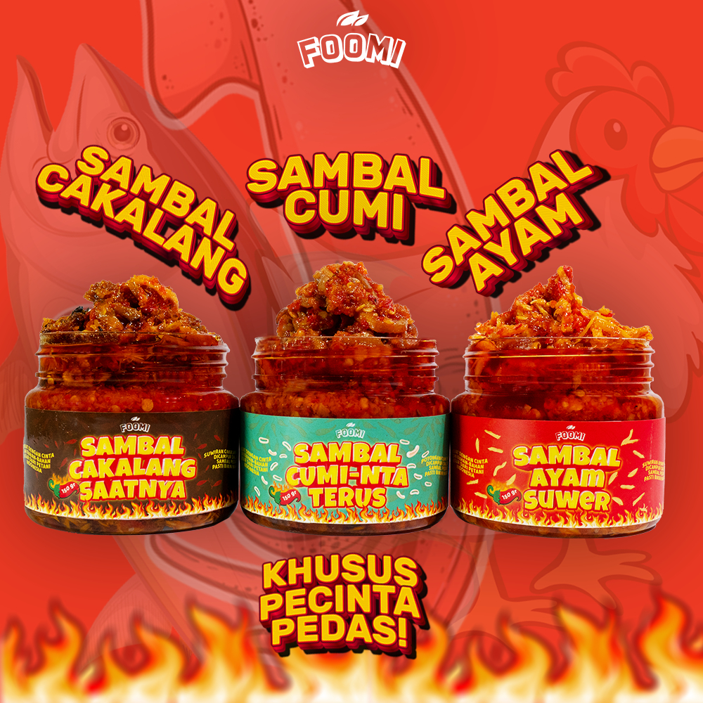 Jual Sambal Foomi - Paket 3 pcs (Bebas Pilih) Sambal Cumi, Sambal Ayam ...