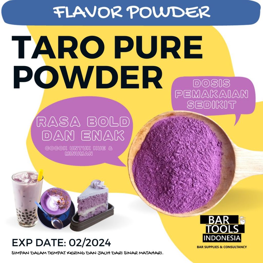 Jual Taro Powder Bubuk Minuman Milk Tea Latte Perisa Makanan Kue Cake ...