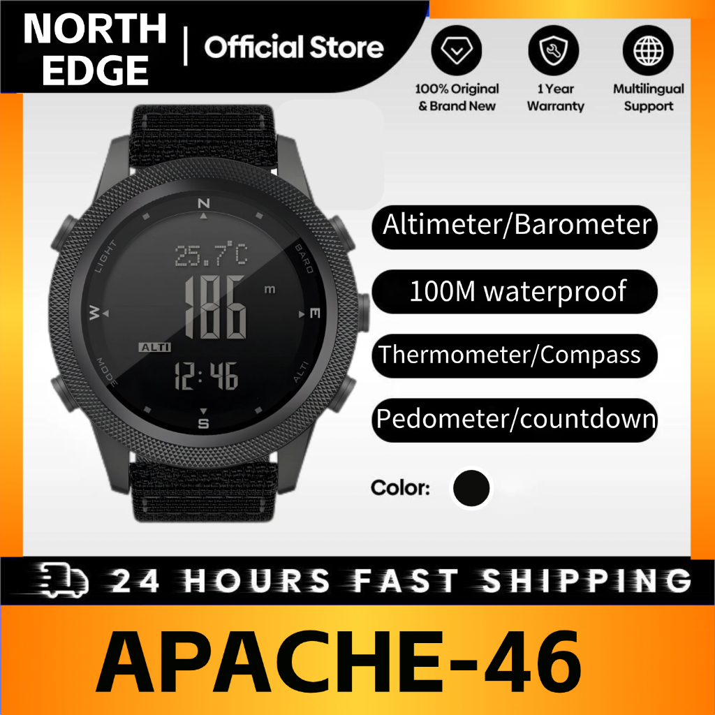 Jual NORTH EDGE APACHE-46 Men Digital Watch Outdoor Sports Running Swimming Outdoor Sport ...