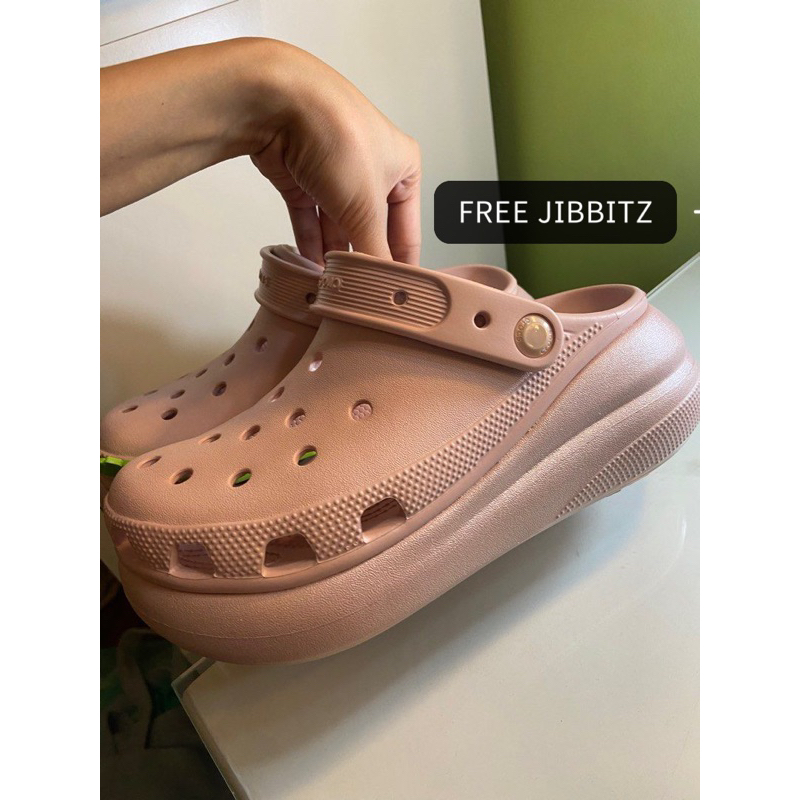 Jual CROCS CRUSH CLOG SHIMMER PINK ORIGINAL(free jibbitz + tas crocs ...