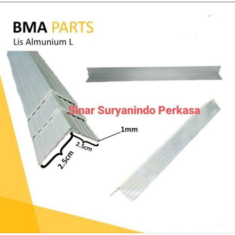 Jual aluminium lis L 3 meter | Shopee Indonesia