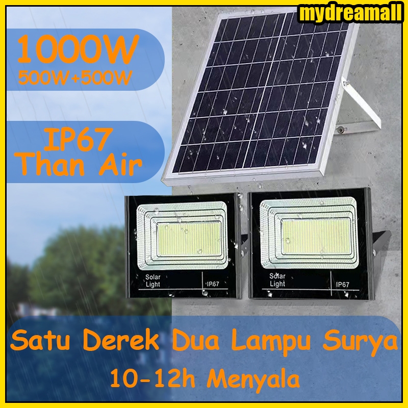 Jual 【Termurah】COD Solar Light Lampu Panel Surya Tenaga 1000Watts Led Outdoor Flood Light Cell ...
