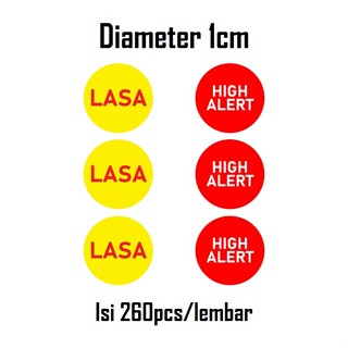 Jual Stiker High Alert | Stiker Lasa Diameter 1cm isi 260pcs perlembar ...