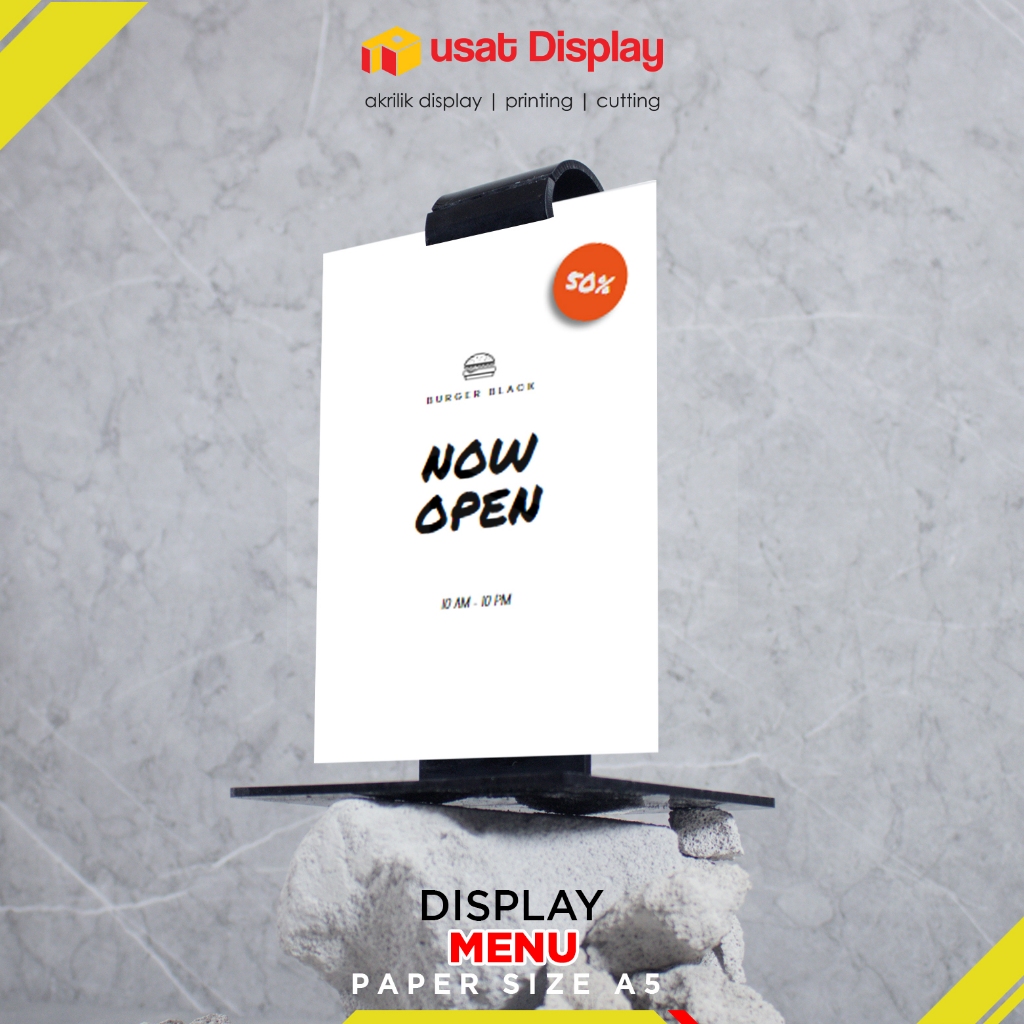 Jual Akrilik display menu /display menu meja/ Acrylic table tent holder ...