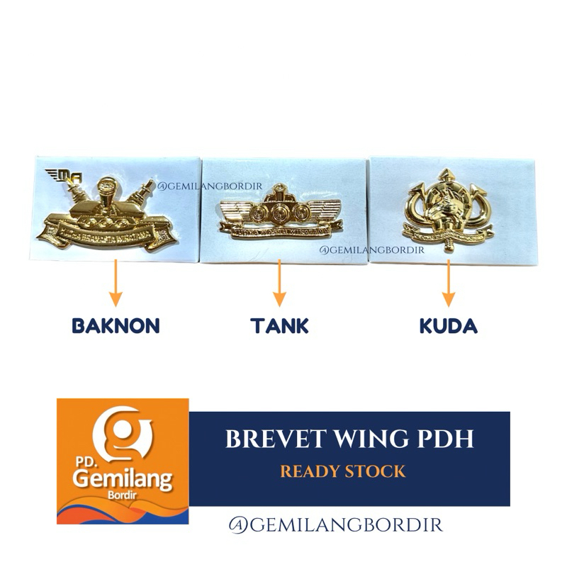 Jual BREVET WING PDH TNI-AD | BAKNON - TANK - KUDA | Ready Stock ...