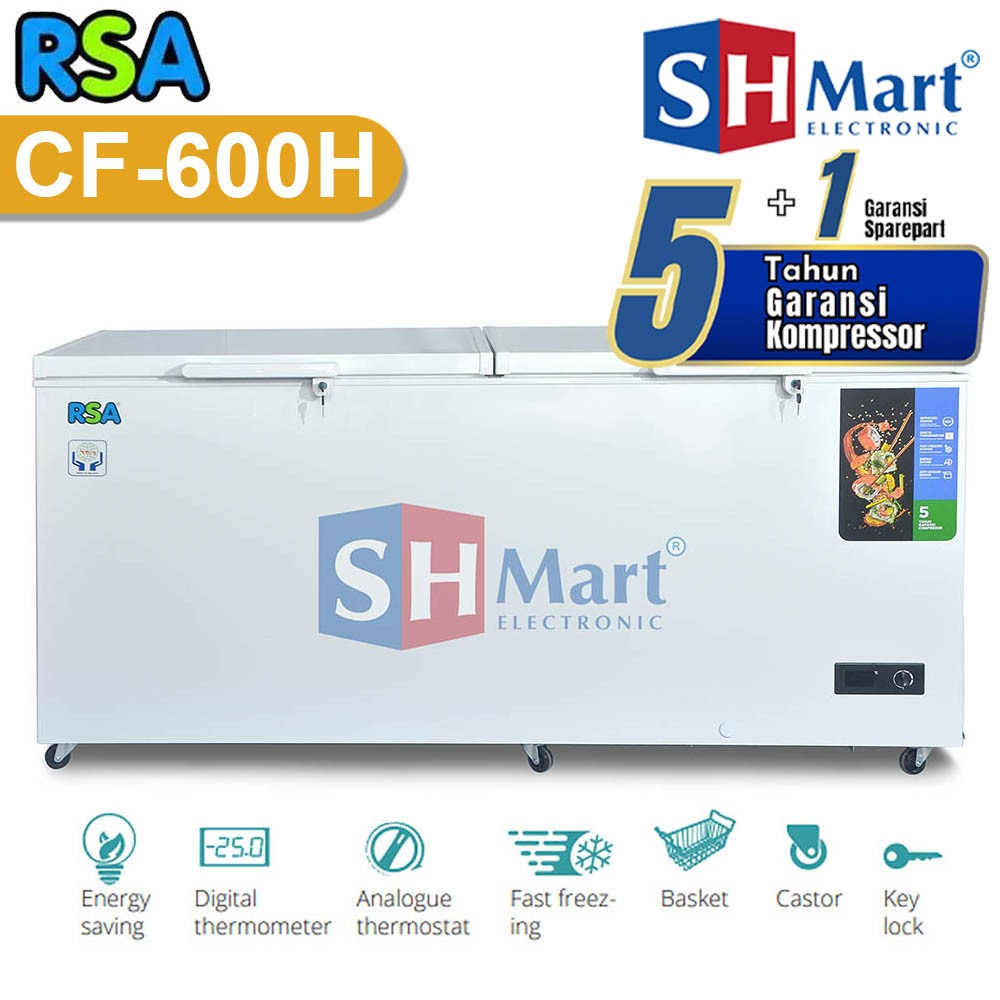 Jual CHEST FREEZER RSA CF-600H / CF600H KAPASITAS 500 LITER FREEZER BOX ...