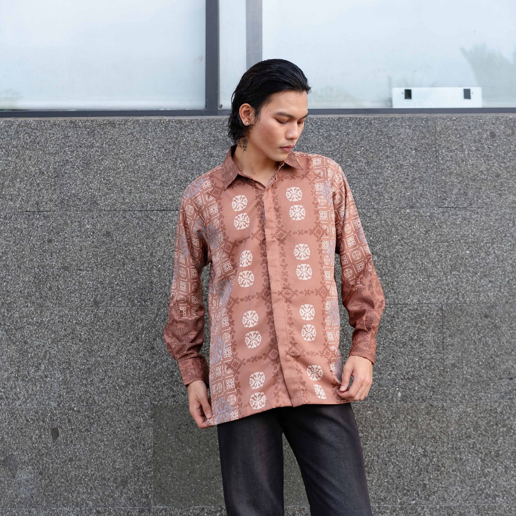 Jual [BIG SALE] KEMEJA PRIA MOTIF BATIK ETNIK LENGAN PANJANG PREMIUM ...