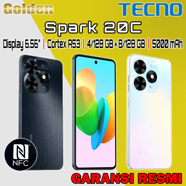 Jual TECNO Spark 20C NFC 4/128 8/128 Ram 4GB 8GB Internal 128GB Resmi | Shopee Indonesia