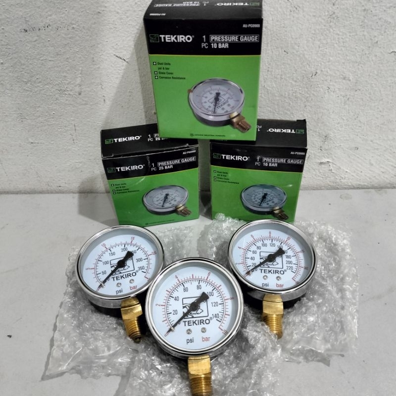 Jual PRESSURE GAUGE "TEKIRO" 1/4" ||MANOMETER /ALAT UKUR TEKANAN ANGIN ...