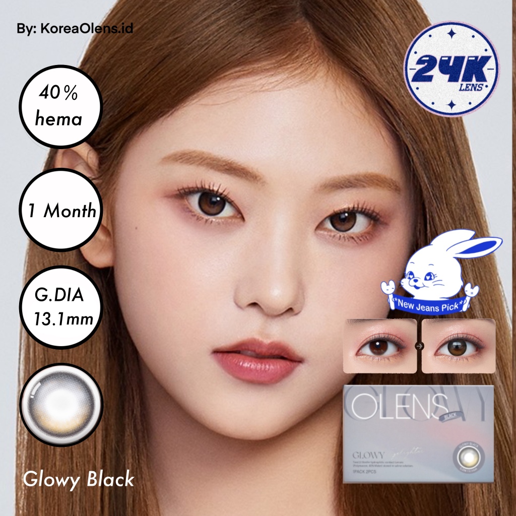 Jual SOFTLENS OLENS ORI KOREA GLOWY BLACK (HITAM) 1 MONTH/BULANAN ...