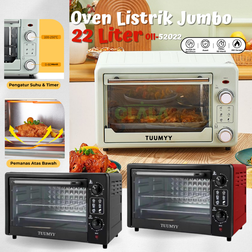 Jual OVEN LISTRIK 22 LITER KAPASITAS JUMBO ELEKTRIC OVEN MULTIFUNGSI ...
