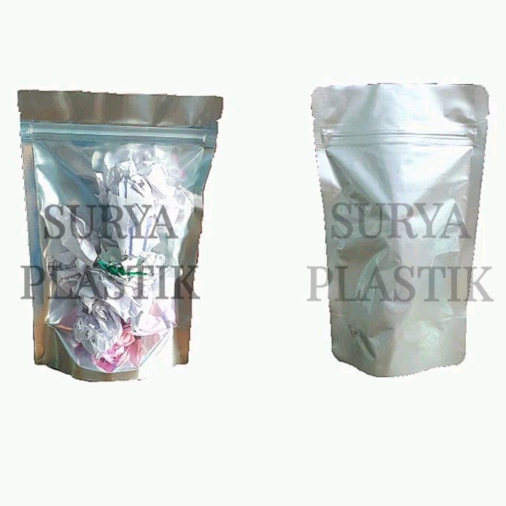 Jual Standing Pouch 14x22 ALUMINIUM FOIL KOMBINASI PLASTIK METALLIZED ...