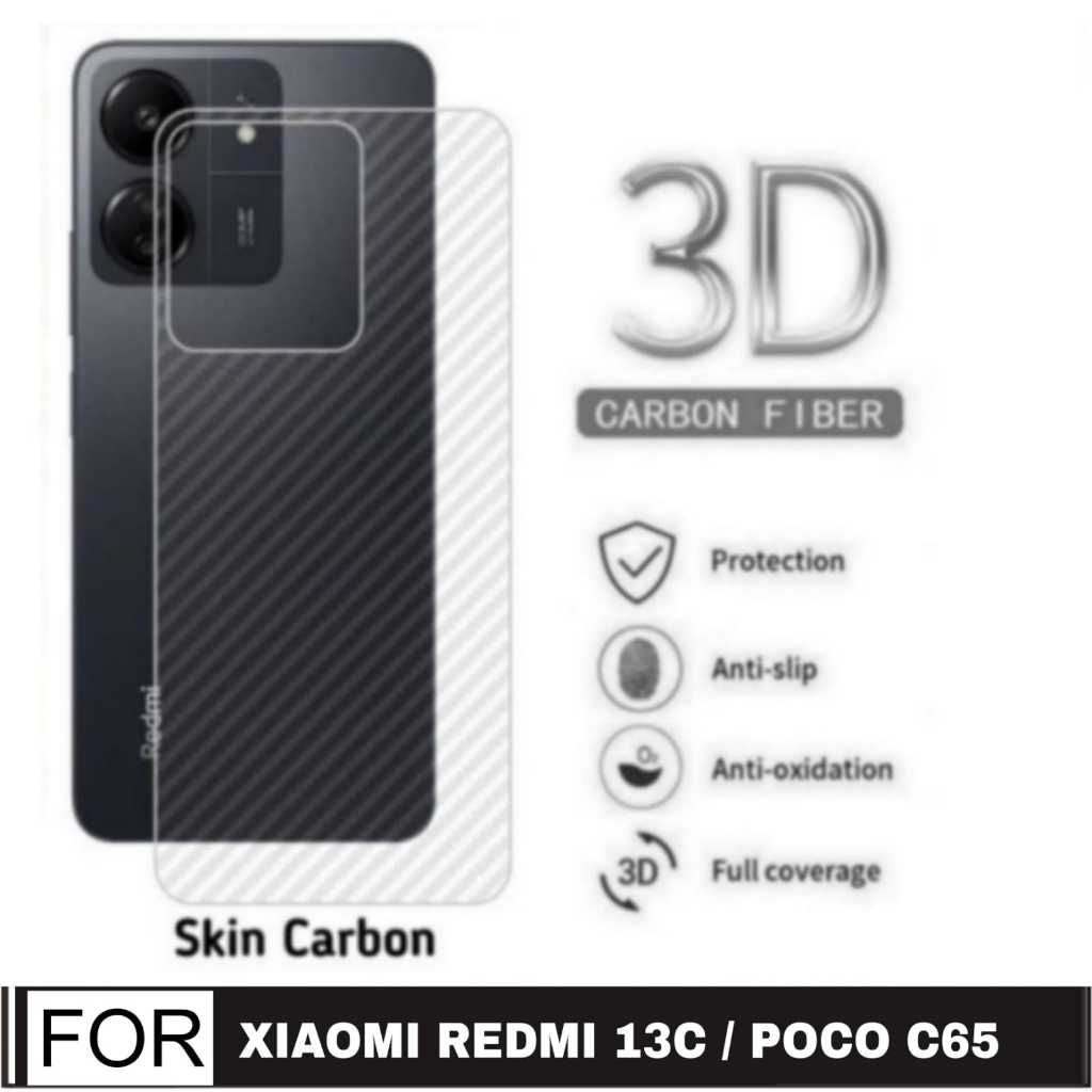 Jual Garskin Carbon Xiaomi Redmi 13C 4G / Poco C65 2023 - Back Sticker ...
