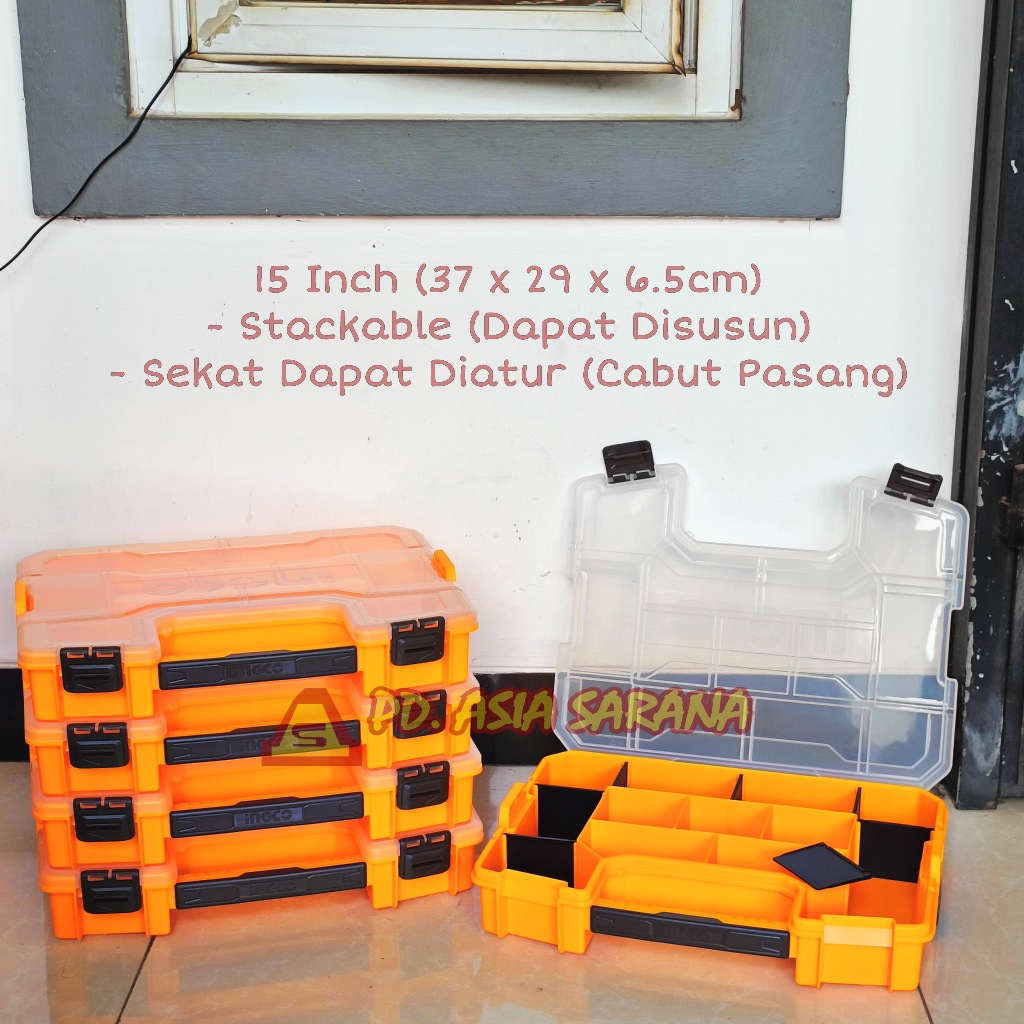 Jual Stackable Box 15" Inch Kotak Susun INGCO PBX1511 Organizer Storage ...