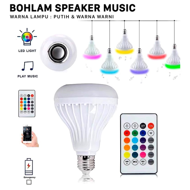 Jual BOHLAM LAMPU MUSIC / BOLA LAMPU EMERGENCY BISA SPEAKER | Shopee ...