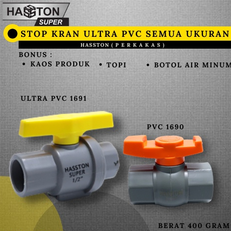 Jual Stop Kran Air Ultra Pvc Semua Ukuran Hasston Original / Kran Air ...