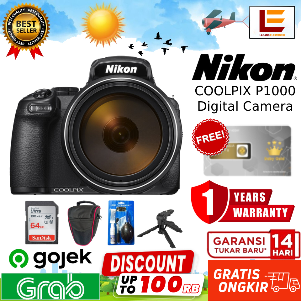 Jual Nikon COOLPIX P1000 Digital Camera Zoom - Super Zoom Kamera 4K UHD ...