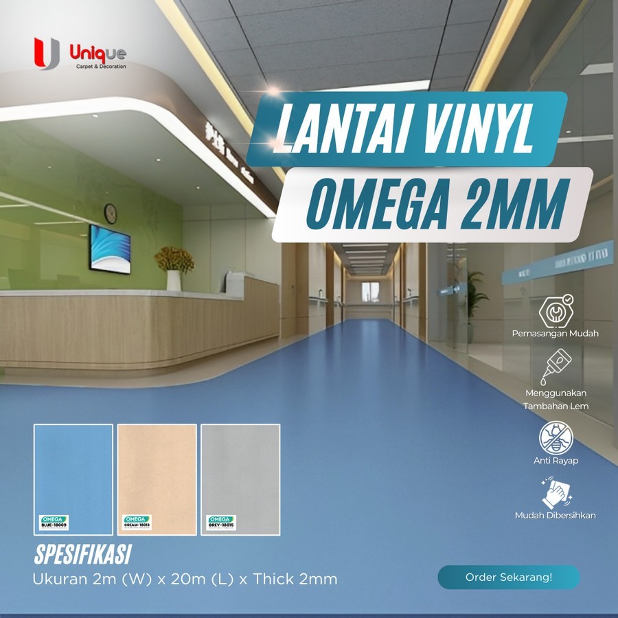 Jual Lantai Vinyl Roll OMEGA 2mm Hospital Khusus Rumah Sakit ANTI ...