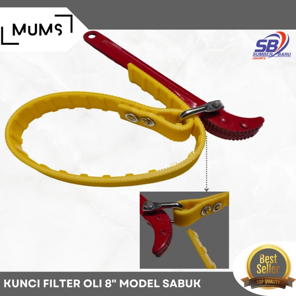 Jual KUNCI OLI FILTER MODEL SABUK / BELT 8 INCH - WRENCH FOR OIL FILTER ...