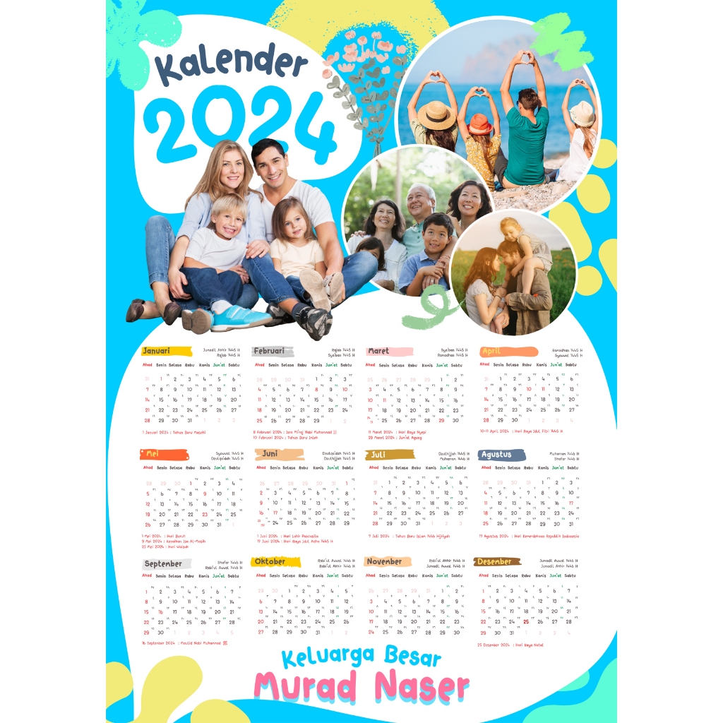 Jual CETAK POSTER KALENDER PAKAI FOTO SENDIRI UKURAN A3+ | Shopee Indonesia