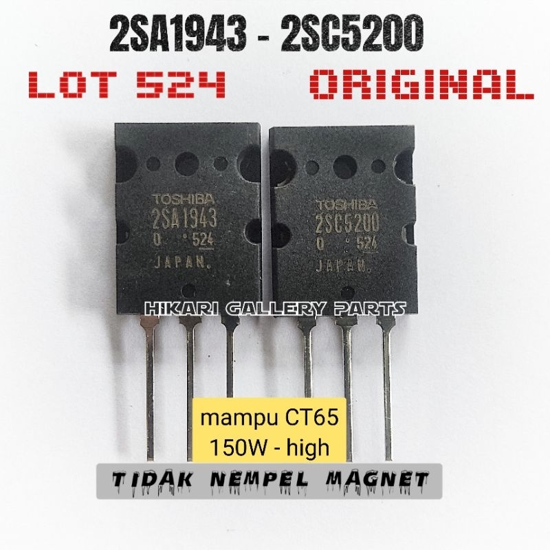 Jual [1 SET] TR Toshiba 2SA1943 2SC5200 lot 524 ORI / Transistor Final A1943 C5200 lot 524 150w ...