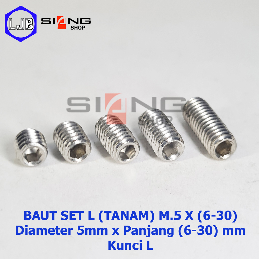 Jual Baut Tanam L Stainless M5 Panjang 6 sd 30mm (Set L) | Shopee Indonesia