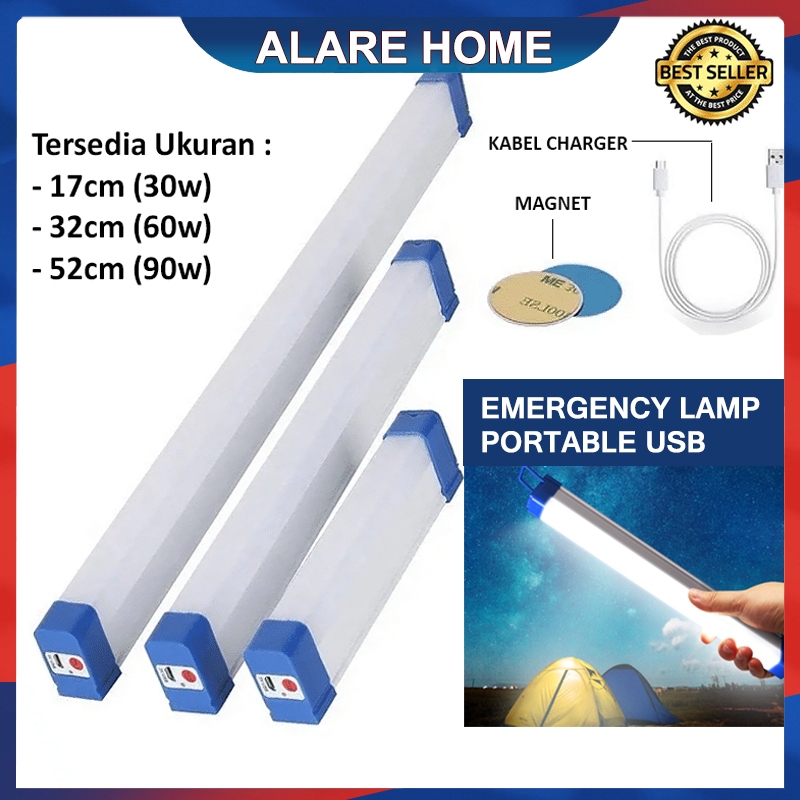 Jual lampu neon led panjang T7 usb bolam let portable emergency lamp darurat mati | Shopee Indonesia