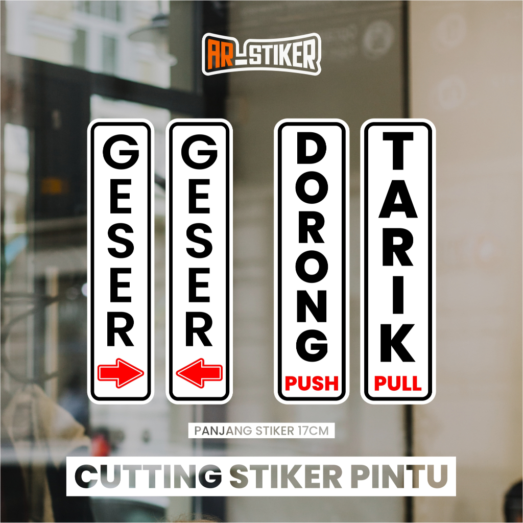 Jual Cutting Stiker Pintu Geser Dorong Tarik Awas kaca | Shopee Indonesia