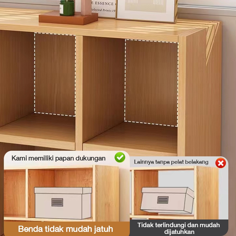 Jual Lemari Buku Kayu Dengan Pintu 8 Kompartment Lemari Rak buku ...