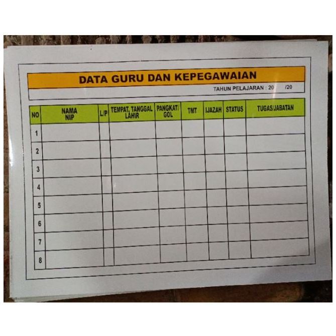 Jual Papan Data Guru Dan Pegawai | Shopee Indonesia