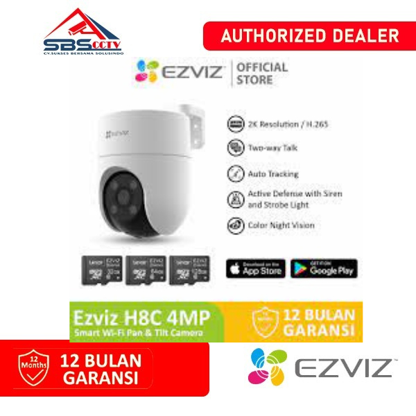 Jual EZVIZ H8C 4MP WIFI PAN TILT COLOR NIGHT VISION OUTDOOR IP CAMERA ...