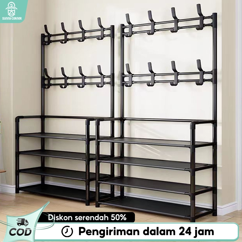 Jual Stand Hanger Rak Sepatu Penyimpanan Tempat Topi Rak Pakaian ...
